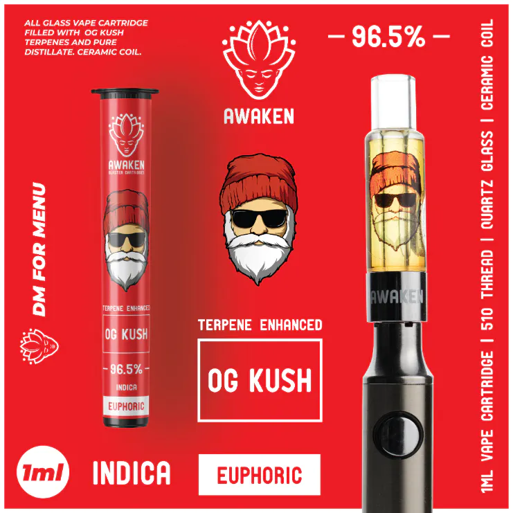Awaken Blaster OG Kush - Awaken Vapes - THC Vapes Delivered to your Door.