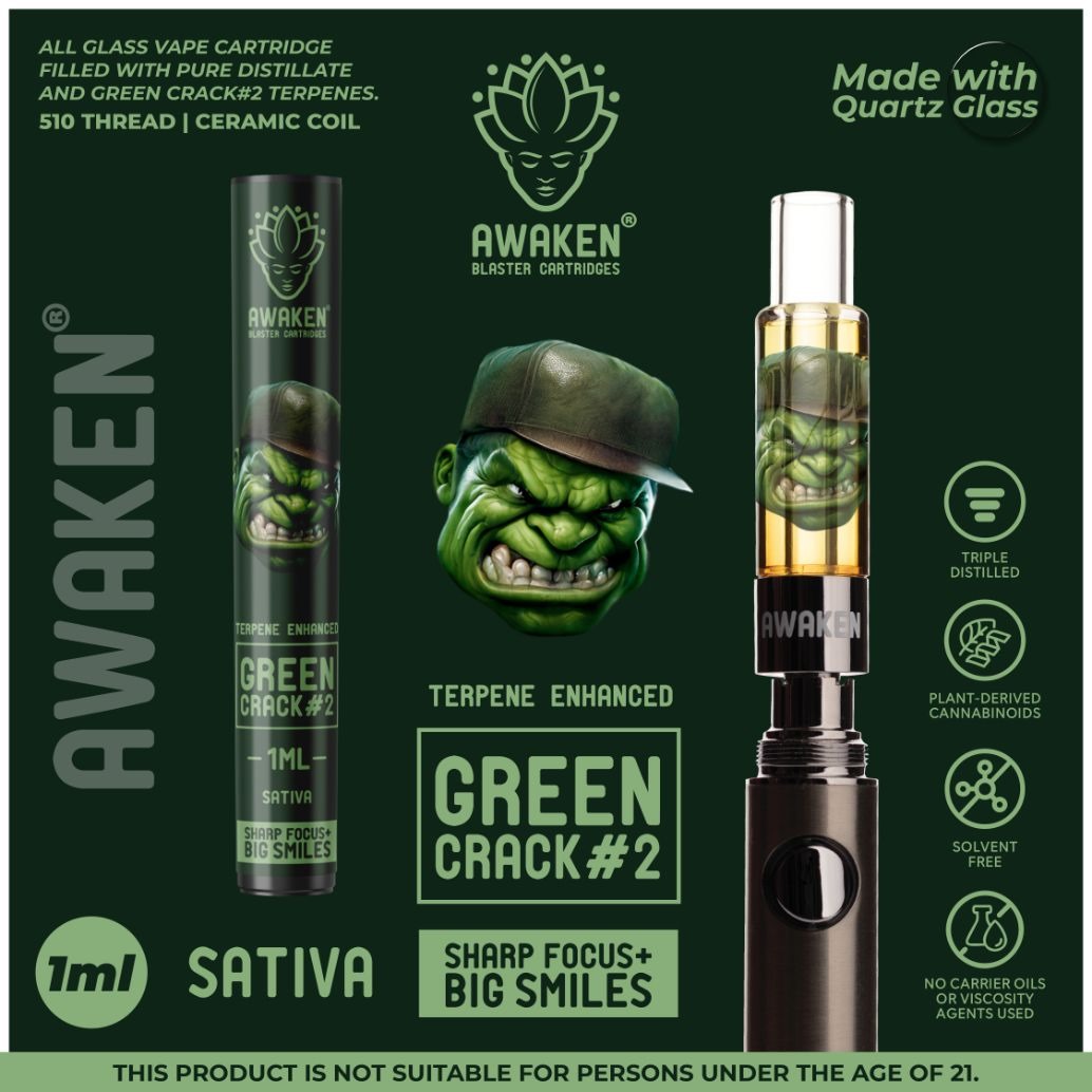 Awaken Vape Green Crack without Battery - Awaken Vapes - THC Vapes ...