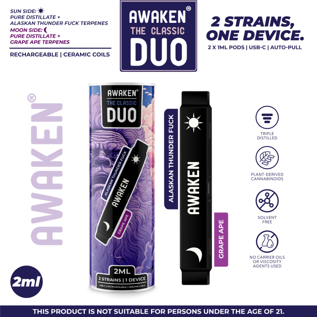 Alaskan Thunder Fuck and Grape Ape Awaken Duo Disposables - Awaken ...