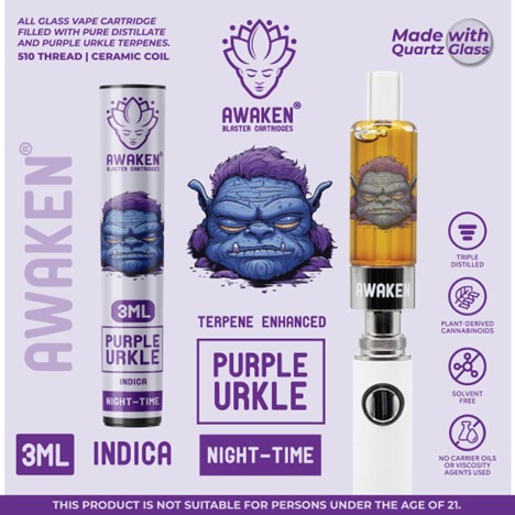 Purple Urkle 3ml without Battery - Awaken Vapes - THC Vapes Delivered ...