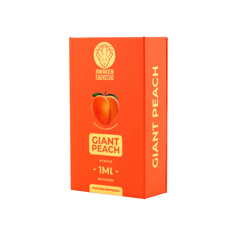 Awaken Etched Giant Peach Disposable 1ml - Awaken Vapes - THC Vapes ...